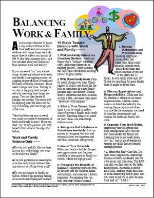 Balance Work and Family - Handoutsplus – WorkExcel