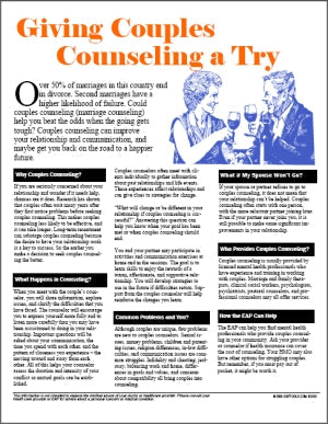 Giving Couples Counseling a Try - Handoutsplus – WorkExcel