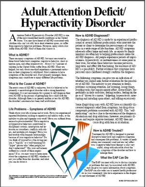 Adult Attention/Hyperactivity Disorder Tip Sheets – WorkExcel