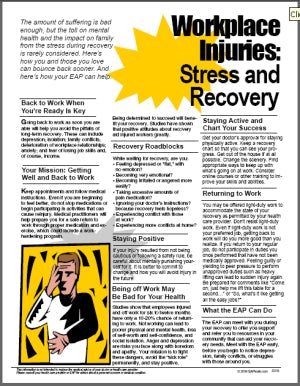 Workplace Injuries: Stress and Recovery - Handoutsplus – WorkExcel