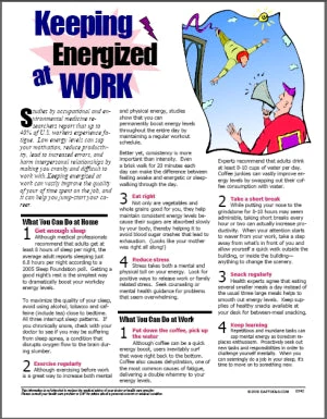 How to Stay Energized at Work - Handoutsplus – WorkExcel