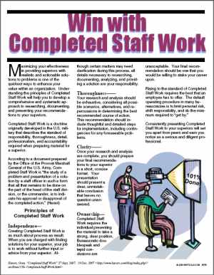 Win with Completed Staff Work - Handoutsplus – WorkExcel
