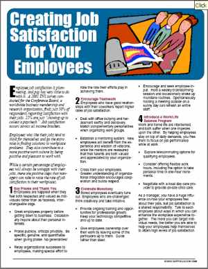 Creating Job Satisfaction for Employees - Handoutsplus – WorkExcel