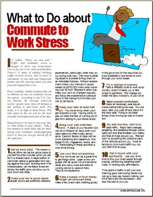 What to Do About Commute-to-Work Stress - Handoutsplus – WorkExcel