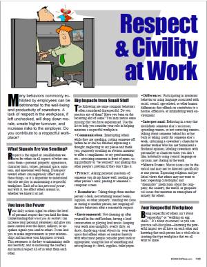 Respect in the Workplace Tip Sheet and Respectful at Work Awareness ...