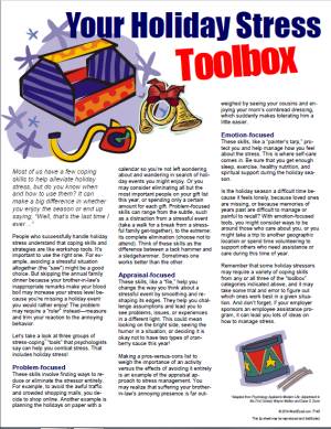 Your Holiday Stress Toolbox - Handoutsplus – WorkExcel