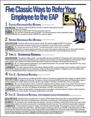 Five Ways to Refer an Employee to the EAP - Handoutsplus – WorkExcel